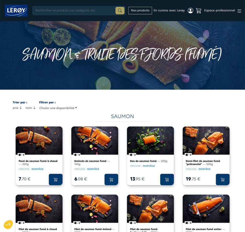 Creation of the ecommerce website of Leroy Seafood in 3 axes | The ...